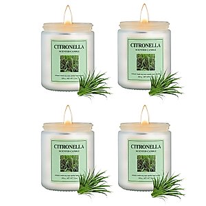 GITRANG 4 Pack Citronella Candle Set, 30 oz 200 Hour Home Aromatherapy Jar Candles, Long Lasting Aromatherapy Candles for Bedrooms Yoga Rooms Lounges Gardens Patios Balconies and Camping