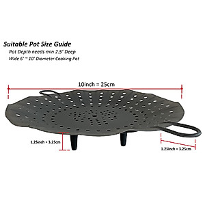 Korean Made Silicone Steamer Basket 10' Size, Silicone Steamer Insert for Pot Flexible Design, Stocking Stuffer Gift for Mom