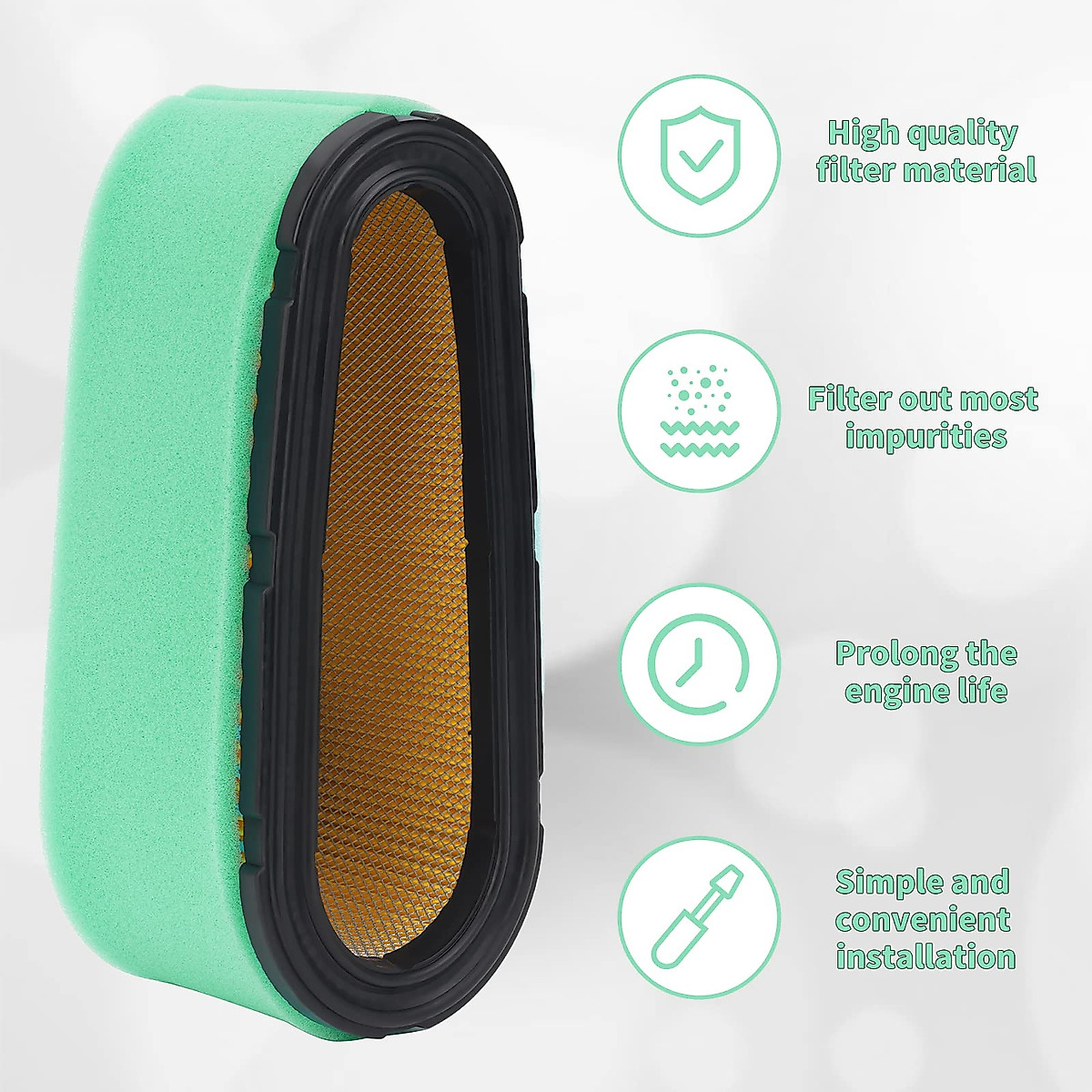 AWSZH 496894S 496894 493909 Air Filter 272403S 272403 Pre Filter Compatible with 12.5-17 HP 5053K Deer LG496894JD GX85 SX85 Scotts S1742 Sabre 1542HS 1546GS Craftsman Lawn Mower(2PC)