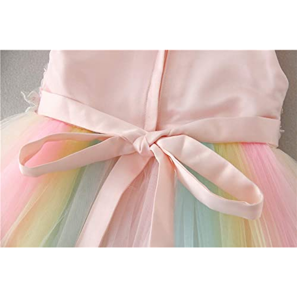 Meiqiduo Baby Girls Dress Infant Christening Birthday Wedding Bridesmaid Party Lace Tulle Flower Dresses (3M/0-6Months, Multicoloured)