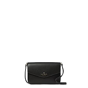 Kate Spade New York Sadie Envelope Leather Crossbody Purse (Black)
