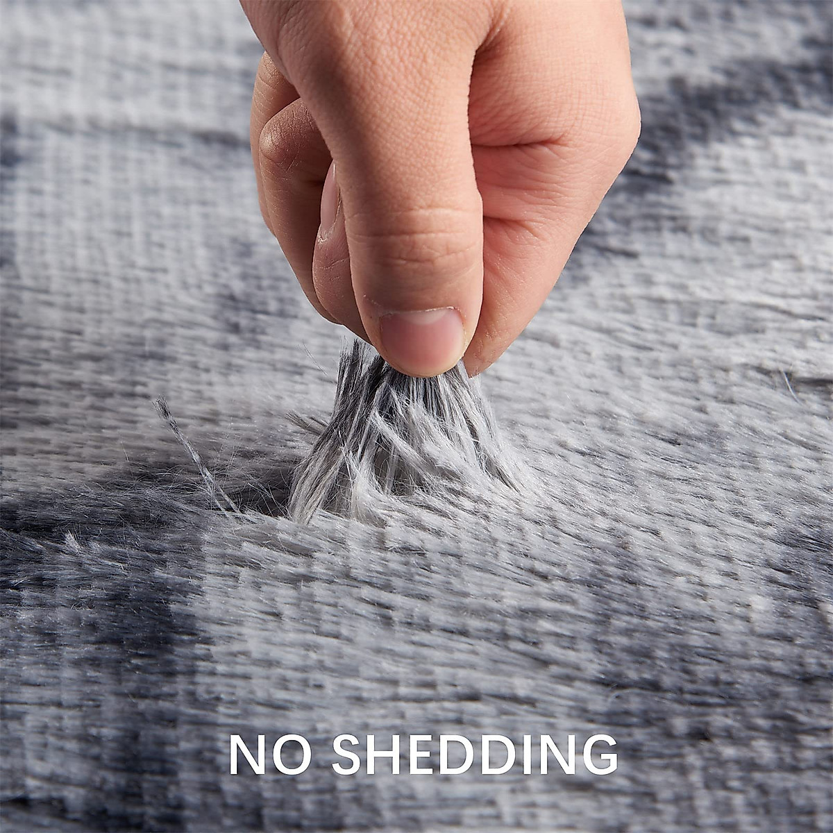 YQQRIGRO 9x12 Ft Rugs for Bedroom, Tie-Dyed Dark Grey Super Soft Shaggy Fluffy Carpets, Indoor Modern Plush Area Rugs for Living Room Dorm Kids Room, Fuzzy Non-Slip Rugs for Boys Girls