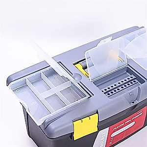 Toolbox Hand Truck Platform Truck Steel and Plastic 2-Layer Deck Push Cart with 4 Wheels and Foldable Handle Large Load Capacity Dolly for Moving Platform Cart