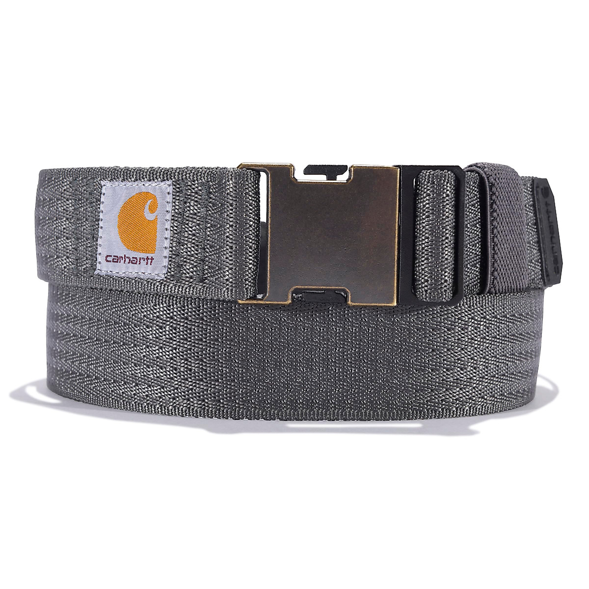 Carhartt Men's Casual Belts, W/Heavy Duty Flexible Stitching, Available in Multiple Styles, Colors & Sizes, Rugged Flex Nylon Webbing (Gravel), X-Large