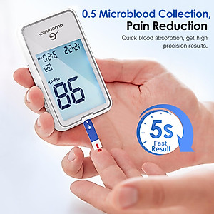 Glucoracy 300 Counts Blood Glucose Test Strips, Only Works with Glucoracy G-425-2 Blood Sugar Monitor, Self Diabetes Blood Glucose Home Monitoring, 6 Vials 50 Pieces Per Vial