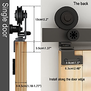 CCJH 3FT/36'' Bi-Folding Sliding Barn Door Hardware Kit Heavy Duty for 2 Doors[Hardware Kit Only, No Door ]