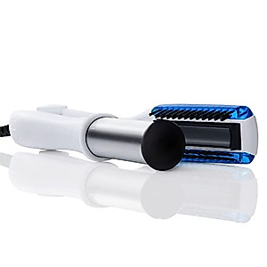 InStyler Max Prime Wet To Dry 1.25" White 2-Way Professional Tourmaline Ceramic Rotating Iron with Ionic Bristles - Dry, Straighten, Style & Curl Hair - Four Heat Settings - Automatic Shut Off