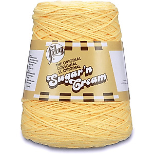Lily Sugar N Cream Cones Yellow Yarn - 1 Pack of 14oz/400g - Cotton - #4 Medium - 706 Yards - Knitting/Crochet