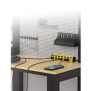 CRST 6-Outlet Heavy Duty Metal Power Strip with Individual Switches and Flat Plug, 15AMP/1875W Surge Protector (1200 Joules), 6-Feet 14AWG Cord with Hook and Loop Fastener