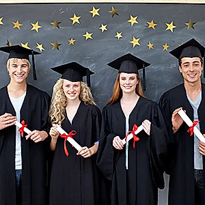 65 Feet Glitter Star Paper Garland Banner Hanging Decoration Gold Star Garland Double Side 2022 Graduation Decorations for Wedding Birthday Festival Party Decoration