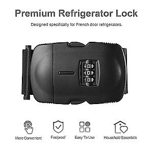 Upgraded! Adjustable French Door Refrigerator Lock Strape - Perfect for Kids and Adults. Child- Proof Your Refrigerator with Our High-end Combination Fridge Lock, Designed for Special Needs.
