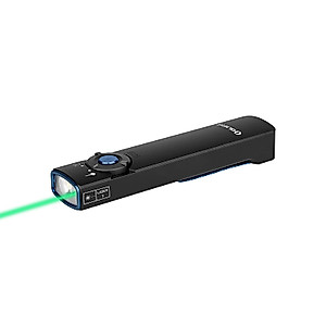 OLIGHT Arkfeld Flat Flashlight 1000 Lumens Dual Light Source EDC Lights with Green Beam and White LED Combo, with Rechargeable Built-in Battery for Outdoors, Emergency, Work (Black Cool White)
