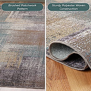 SUPERIOR Arabella Modern Distressed Diamonds Polypropylene Indoor Area Rug, 2'7" x 8', Beige