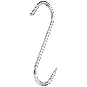 KOHAND 8 Pack 10 Inch S-Shaped Meat Hook, 10MM Thick Stainless Steel Butcher Hook, Sausage Hooks for smudging, Grilling, Drying