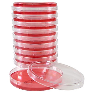 Hardy Diagnostics Mannitol Salt Agar (MSA), USP, for Staphylococcus, 15x100mm Plate, Order by the Package of 10