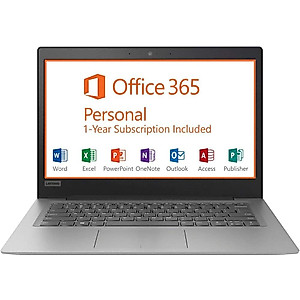 Lenovo Ideapad 14" HD Premium Performance Laptop, Intel Celeron Dual-Core N3350 up to 2.4GHz, 2GB RAM, 32GB eMMC, Webcam, HDMI, 802.11AC, Bluetooth, Windows 10, Office 365 1-Year Personal Subscription