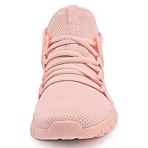 INZCOU Running Shoes Lightweight Tennis Shoes Non Slip Gym Workout Shoes Breathable Mesh Walking Sneakers Pink 7women / 6men
