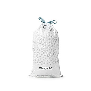 Brabantia PerfectFit Trash Bags (Size O/8 Gal) Thick Plastic Trash Can Liners with Drawstring Handles (120 Bags)