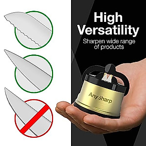 AnySharp Pro Chef Metal Knife Sharpener, Brass