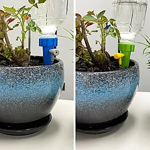 Plant Self Watering Devices - 12 Pcs Automatic Irrigation Equipment Plant Water with Slow Release Control Valve, Adjustable Water Volume Drip System for Home and Vacation Plant Watering