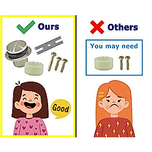 Gold-Hao-the-bathroom Tip-Toe Bathtub Drain Kit - with 1 Hole Bathtub Overflow Drain Cover & Tip-Toe Tub Trim Set (Brushed Nickel)