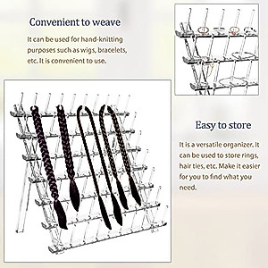 Thread Holder Organizer, 70 Spools Acrylic Foldable Hair Braiding Rack for Hair, Clear Thread Rack Storage for Sewing Quilting Embroidery Organizer Stand (Transparent 2)