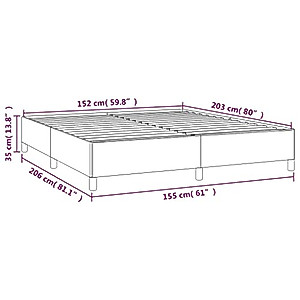 vidaXL Bed Frame Home Indoor Bed Accessory Bedroom Upholstered Wooden Double Bed Base Frame Furniture Light Gray 59.8"x79.9" Queen Fabric