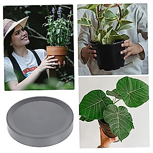 Housoutil Rolling Mobile Flowerpot Plant Saucer with Invisible Wheel Trash Can Dolly Trash Can Wheels Indoor Pots for Plants Carts with Wheels Heavy Duty Pot Trays for Plants Plant Caddy