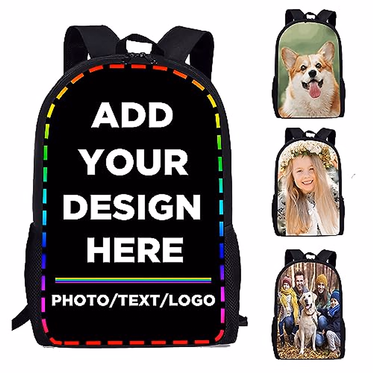 Gaxuciat Custom Backpack, Personalized Lightweight School Bookbag Add Your Photo Text for Boys and Girls, Travel, Work