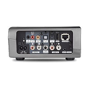 Denon HEOS Link Wireless Pre-Amplifier for Multi-Room Audio - Series 2 (New Version), Amazon Alexa Compatibility, Powered Subwoofer Connection, Black with Silver, 2.91 x 6.14 x 5.83