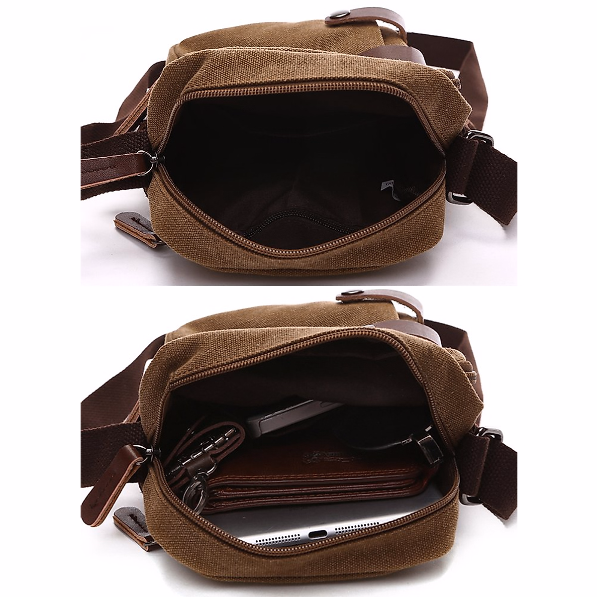 Collsants Mini Crossbody Handbag, Dark Blue, for Women and Men, Small Canvas Shoulder Purse, Travel Purse