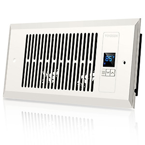 VIVOSUN Quiet Register Booster Fan 4”×10”, Smart Register Vent with Intelligent Thermostat Control, Cooling Heating AC Vent Booster Fan, Matte White