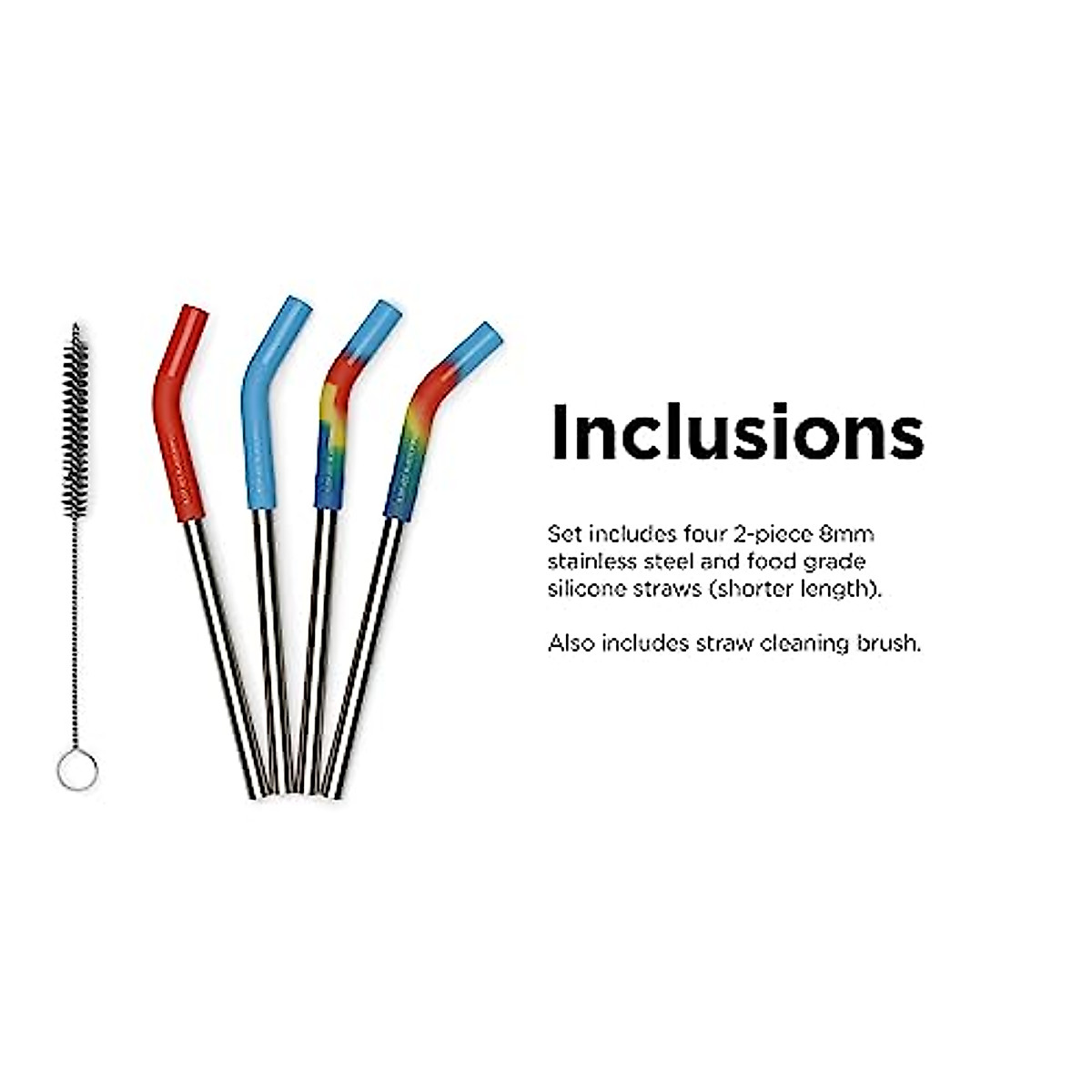Klean Kanteen Short Multi Color Straws 4 Pack, 1 EA
