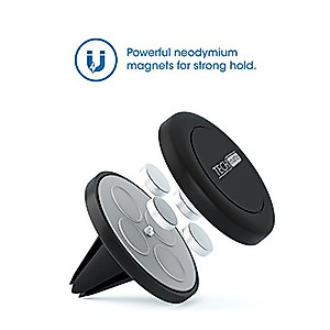 TechMatte Magnetic Car Phone Mount (2-Pack) - Universal Air Vent Magnetic Phone Mount Holder (2-Pack, Black)