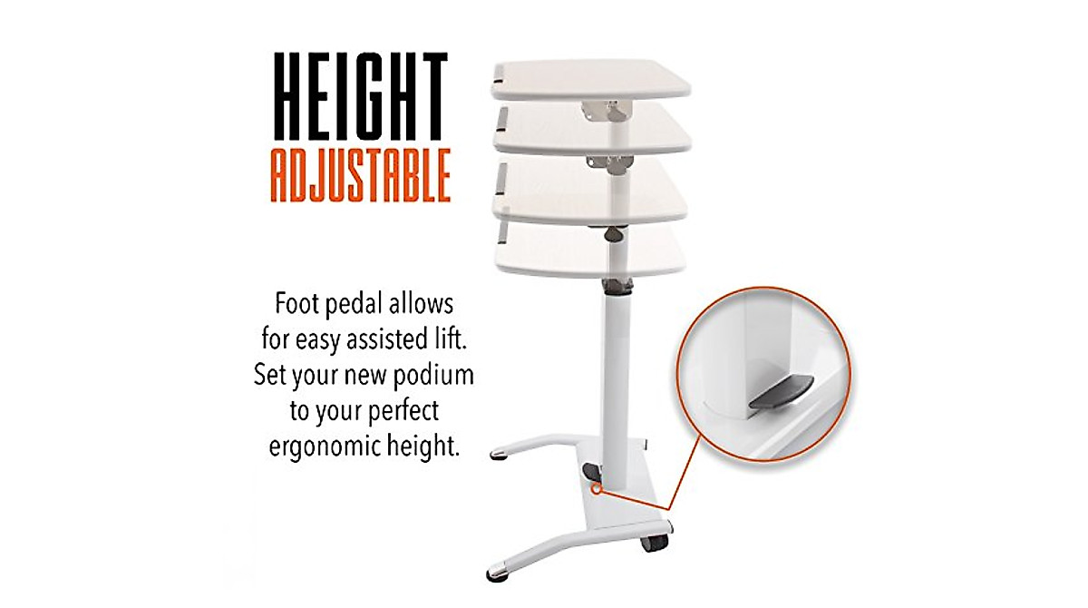 Portable Adjustable Laptop Stand with Wheels & Tilting Desk