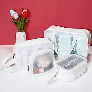 Cabilock 1 Set Toiletry Bag Makeup Bag Make up Bag for Women Vanity Bag Cosmetics Bag Makeup Pouches Women Makeup Pouch Clear Pouch Skincare Bag Pvc Translucent Travel Storage Bags White
