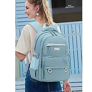 CAMTOP Laptop Backpack 15.6 Inch College Middle School BookBag Travel Backpacks Casual Daypacks (17 Inch, Blue)