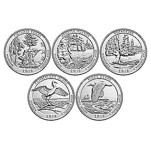 2018 D BU National Parks Quarters - 5 coin Set Denver Mint Uncirculated
