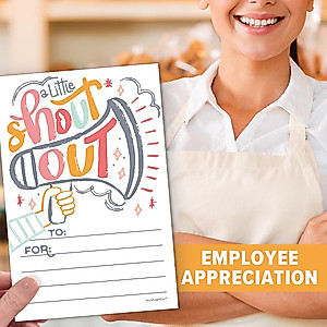 Fun Shout Out Cards For Employees, Office Staff, Teachers and Students - Appreciation and Recognition Reward Cards For School or Work Bulletin Board (50 Count)