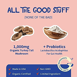Turkey Tail Mushroom for Dogs - Turkey Tail Mushroom Powder for Dogs Guards Against Lumps & Bumps - Dog Turkey Tail Supplement - Turkey Tail for Dogs Supports Dog Gut Health Probiotics & Turkey Tail