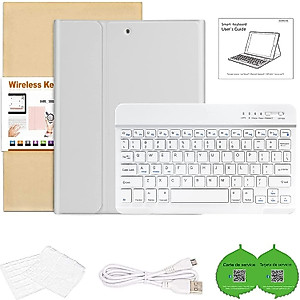 BAIBAO Keyboard Case for iPad 9th Generation 2021 10.2 inch/iPad Pro 10.5 inch, Detachable Wireless with Pencil Holder Keyboard for New iPad 9th/8th/7th Generation/iPad Air 3 (Gray)