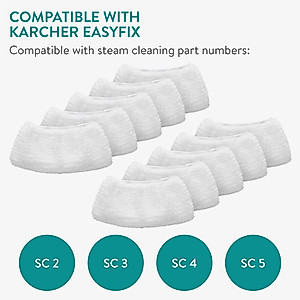 Navaris Microfibre Pads for Steam Cleaner - Set of 10 Replacement Cloths Handheld Steamer 49454 - Washable Wipes for Floor, Wall, Cleaning