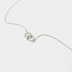 Jewellery for Women,Girl Necklace, Silver Women's Necklace, Double Ring Pendant Party Jewelry (Color : N0109)