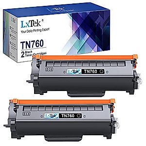 LxTek Compatible Toner Cartridge Replacement for Brother TN760 TN 760 TN730 TN 730 to Compatible with MFC-L2710DW HL-L2350DW HL-L2370DWXL MFC-L2750DW HL-L2395DW MFC-L2690DW Tray (Black, 2 Pack)