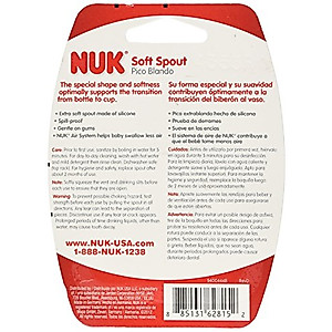 NUK Replacement Silicone Spout for NUK Active and Learner Cups and NUK Bottles, Clear