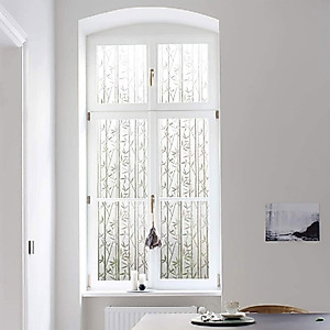 18x79 Privacy Window Films No Adhesive Static Cling Frosted Window Film Peel & Stick for Glass Window Decor Bathroom Sliding Door Self Care Stickers (White, One Size)