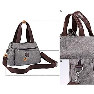 Chikencall® Women Hobo Handbags Casual Canvas Vintage Crossbody Bag Daily Multi Compartment Purses Shoulder Tote Shopper Bag