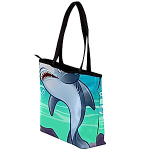 Tote Bag Women Satchel Bag Handbag Stylish Tote Handbag for Women Hobo Bag Fashion Crossbody Bag, Cartoon Shark Sea Animal