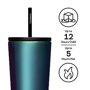 Corkcicle Tumbler With Straw and Spillproof Lid, Cold Cup, Reusable Water Bottle, Triple Insulated Stainless Steel Travel Mug, BPA Free, Keeps Beverages Cold for 12 Hours, Dragonfly, 24 oz