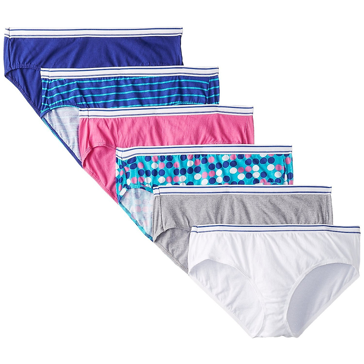 Hanes Womens Pack, Soft Cotton Hipsters, Underwear (Colors May Vary) Hipster-panties, Fashion Color Mix 2, 5 US